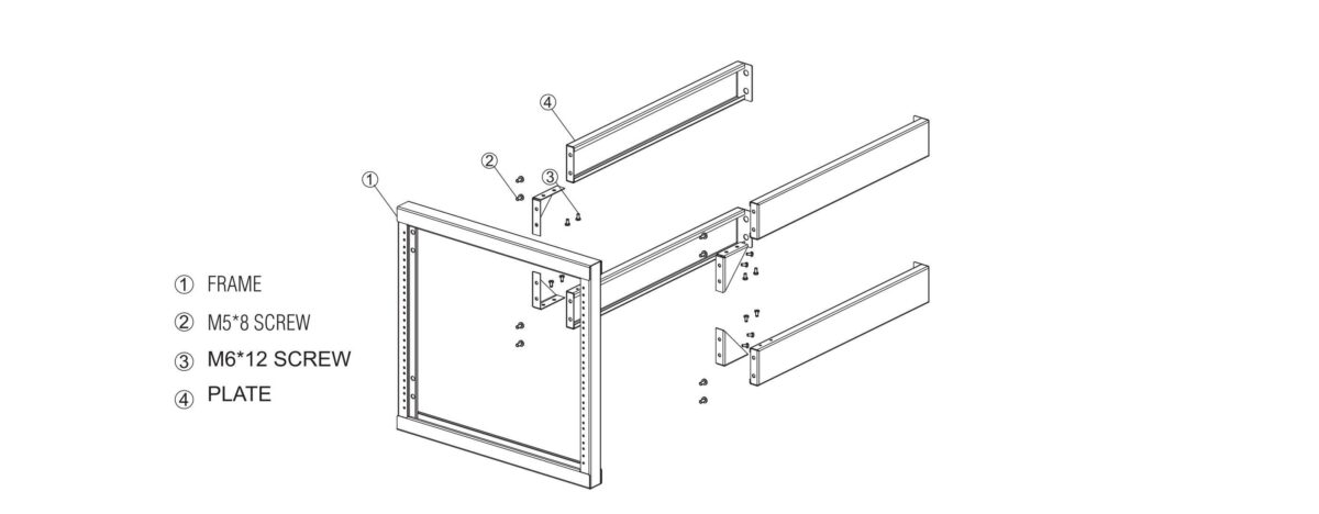 Simple economic design wall network rack for IT areas. Flat packing for ...